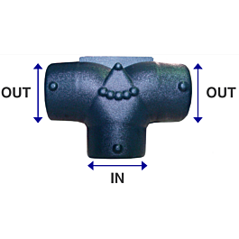 Divider T, 100 mm (4") Inlet - 100/100 (4",4") Outlets